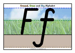 Ground, grass and sky alphabet posters - uppercase with lowercase ...