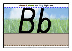 Ground, grass and sky alphabet posters - uppercase with lowercase ...