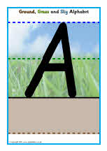 Ground, grass and sky alphabet posters - capitals (SB6079) - SparkleBox