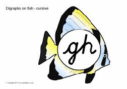Digraphs on fish - cursive (SB6098) - SparkleBox