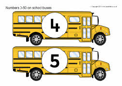 Numbers 0-50 on school buses (SB6096) - SparkleBox