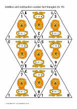 Addition and subtraction fact triangles (to 10) (SB6107) - SparkleBox