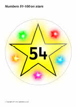 Numbers 51-100 on stars (SB6121) - SparkleBox