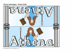 Ancient Greek gods class group table signs (SB6128) - SparkleBox