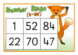 Numbers 0-100 bingo (SB6139) - SparkleBox