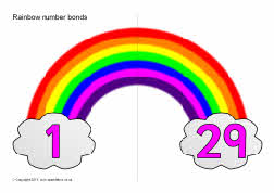 Rainbow number bond matching activity - 30 (SB6209) - SparkleBox