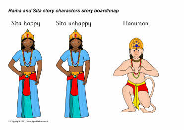 Rama and Sita story character cut-outs (SB6206) - SparkleBox