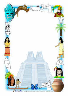 Aztec-themed A4 page borders (SB6250) - SparkleBox