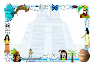 Aztec-themed A4 page borders (SB6250) - SparkleBox