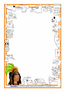 Aztec-themed A4 page borders (SB6250) - SparkleBox