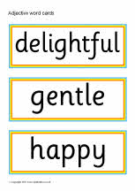 Adjective word cards (SB6268) - SparkleBox