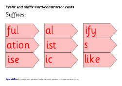 Prefix and suffix word constructor cards - large (SB6262) - SparkleBox