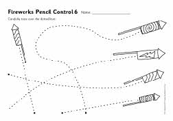 Fireworks pencil control worksheets (SB6276) - SparkleBox