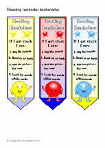 Reading reminder bookmarks (SB6304) - SparkleBox