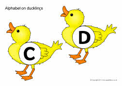 Alphabet on ducklings - capitals (SB6302) - SparkleBox
