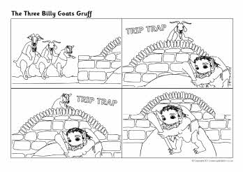 Three Billy Goats Gruff sequencing sheets (SB6312) - SparkleBox