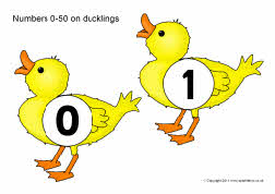 Numbers 0-50 on ducklings (SB6338) - SparkleBox