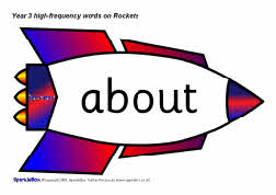 Year 3 high-frequency words on rockets (SB6385) - SparkleBox