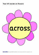 Year 4/5 medium-frequency words on flowers (SB6392) - SparkleBox