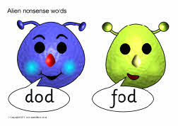 Alien CVC nonsense words visual aids (SB6450) - SparkleBox