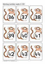 Monkey number cards 0-100 (SB6441) - SparkleBox