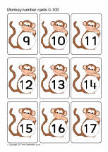 Monkey number cards 0-100 (SB6441) - SparkleBox