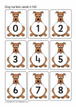 Dog number cards 0-100 (SB6457) - SparkleBox