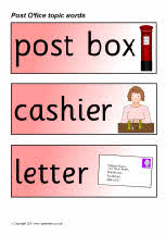Post Office topic word cards (SB6479) - SparkleBox