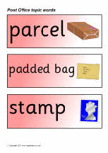 Post Office topic word cards (SB6479) - SparkleBox