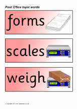 Post Office topic word cards (SB6479) - SparkleBox