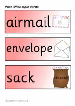 Post Office topic word cards (SB6479) - SparkleBox