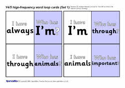 Year 4/5 medium-frequency word loop cards (Set 1) (SB6496) - SparkleBox