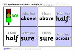 Year 4/5 medium-frequency word loop cards (Set 1) (SB6496) - SparkleBox