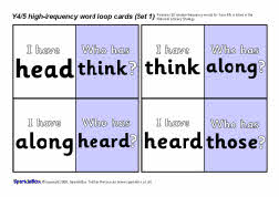 Year 4/5 medium-frequency word loop cards (Set 1) (SB6496) - SparkleBox