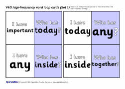 Year 4/5 medium-frequency word loop cards (Set 1) (SB6496) - SparkleBox