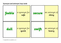 Synonyms and antonyms loop cards (SB6517) - SparkleBox
