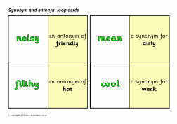 Synonyms and antonyms loop cards (SB6517) - SparkleBox