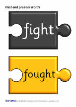 Past and present tense verbs on jigsaw pieces (SB6514) - SparkleBox