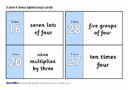 3 and 4 times table loop cards (SB6604) - SparkleBox