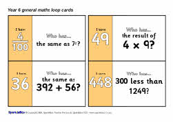 Year 6 general maths loop cards (SB6630) - SparkleBox