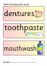 Teeth and eating topic word cards (SB6640) - SparkleBox