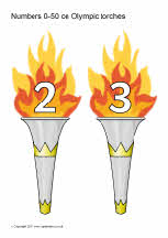 Numbers 0-50 on Olympic torches (SB6727) - SparkleBox