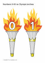 Numbers 0-50 on Olympic torches (SB6727) - SparkleBox