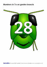 Numbers in 7s on garden insects (SB6733) - SparkleBox