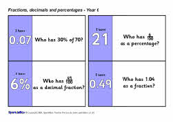 Year 6 fractions, decimals and percentages loop cards (SB6747) - SparkleBox