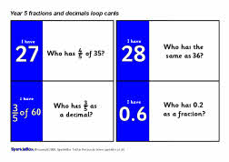 Year 5 fractions and decimals loop cards (SB6746) - SparkleBox