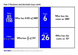 Year 5 fractions and decimals loop cards (SB6746) - SparkleBox