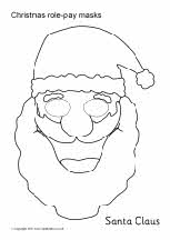 Christmas role-play masks - black and white (SB6768) - SparkleBox