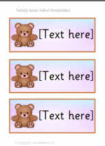 Teddy bear-themed classroom label templates (SB6784) - SparkleBox
