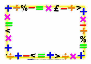 KS2 Maths-themed A4 page borders - landscape (SB6812) - SparkleBox